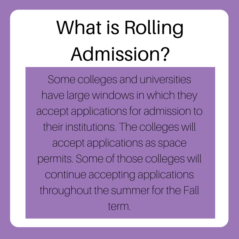 What is Rolling Admission? | JLV College Counseling