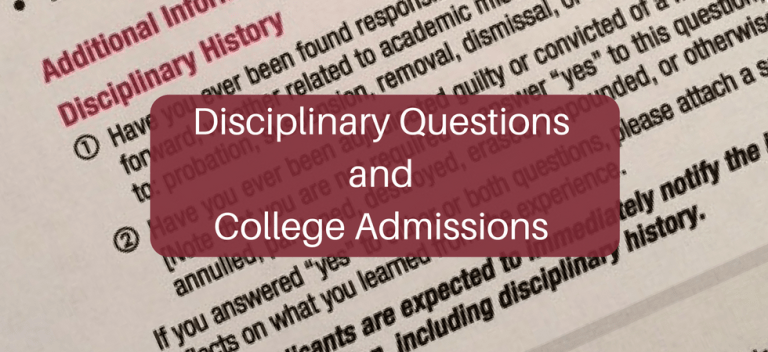 Disciplinary questions and college admissions | JLV College Counseling